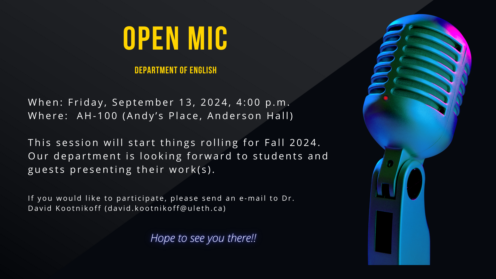 Open Mic - Department of English | Notice Board